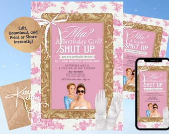 Princess Diaries Birthday Party Invitation, Editable Template, Royal ...