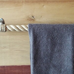 Towel Holder Towel Storage Jute Rope Bathroom Decor Rustic Holder ...