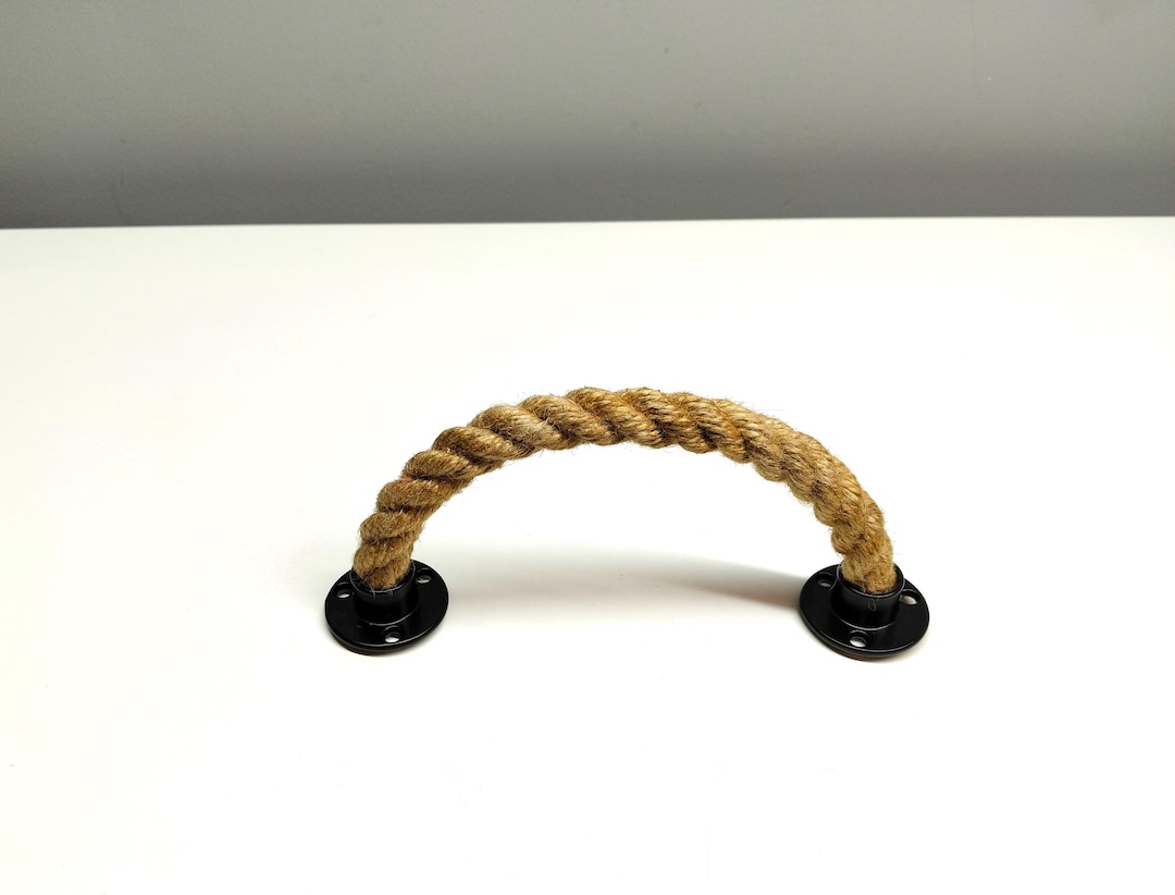 Rope Drawer Pull..handles for Furniture Made of Jute Rope and Black ...