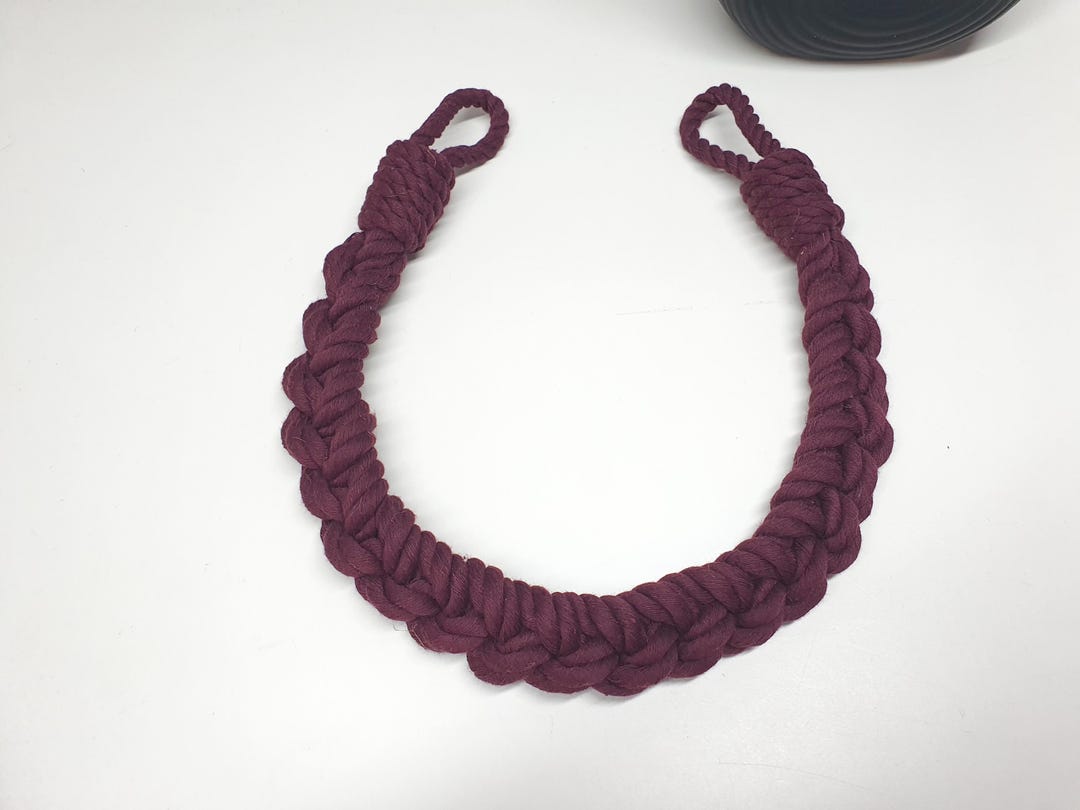 Burgundy Braided Cotton Rope Curtain Tiebacks - Handmade Drapery ...