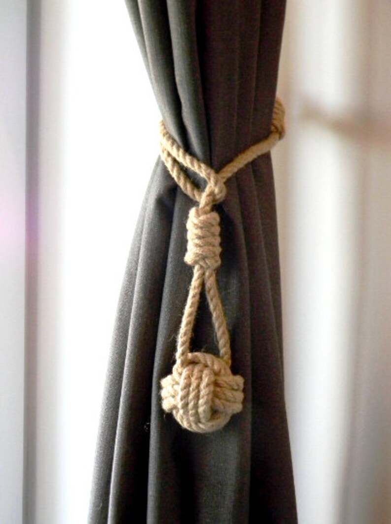 Curtain Tiebacks Shabby Chic Windows Jute Rope Curtain Tie - Etsy