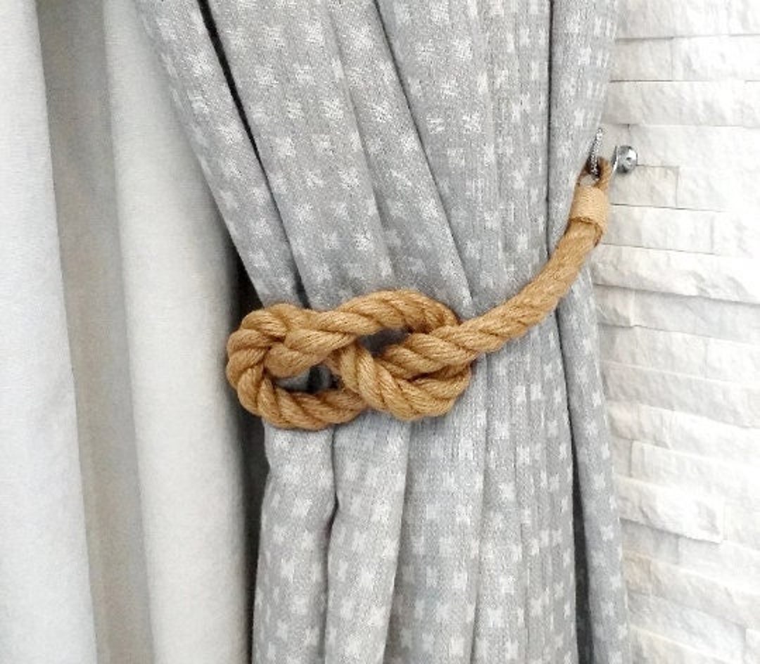 Jute Curtain Tieback Nautical Style Natural Jute Rope Curtain Tie Back ...