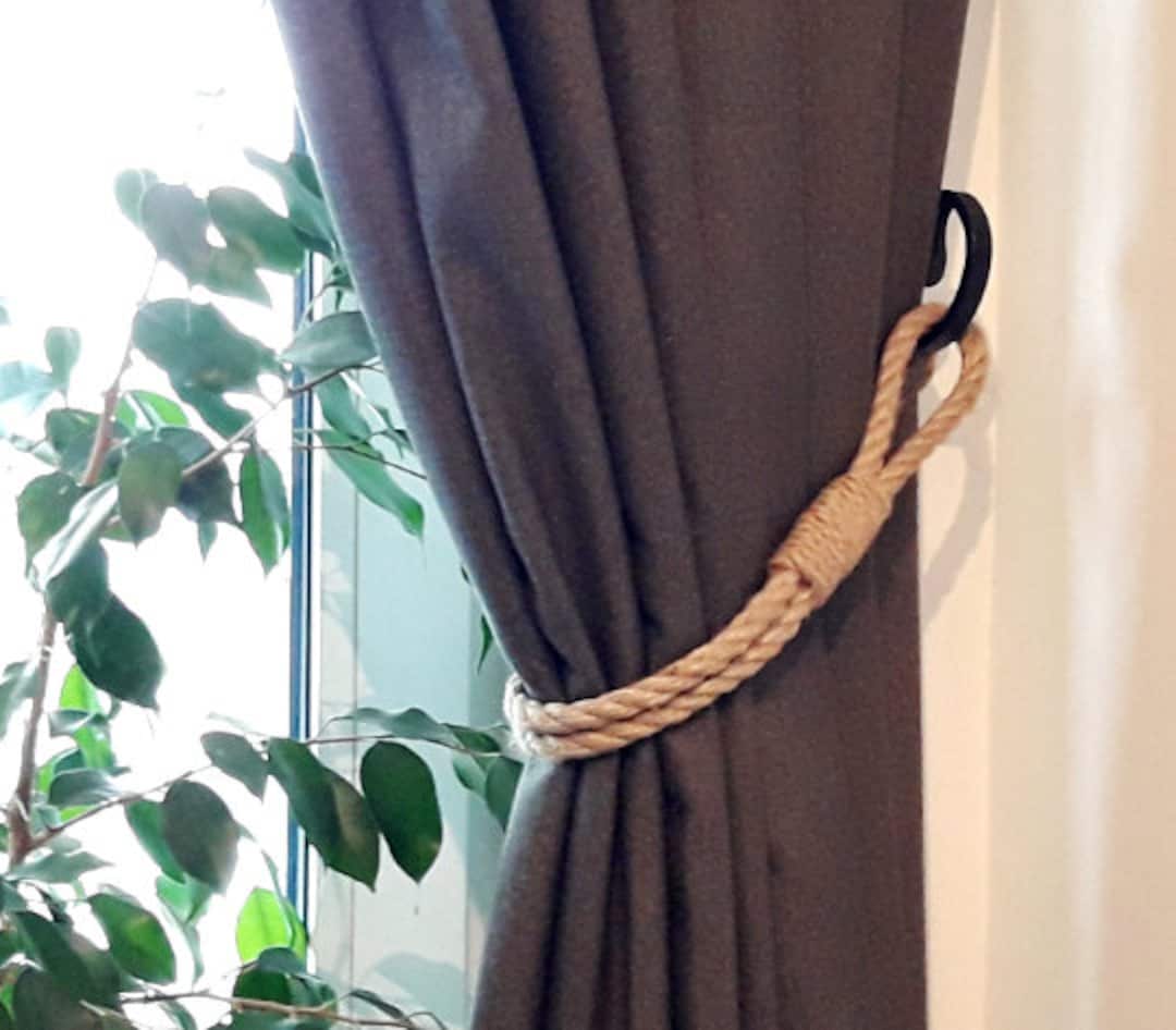 Jute Rope Curtain Tie-backs Holdback Curtain Tieback Nautical Decor ...