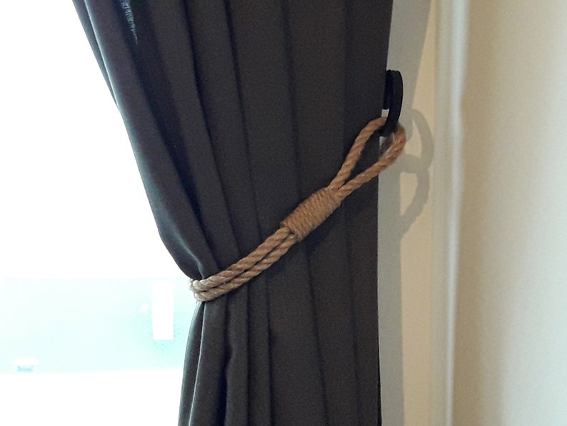 Jute Rope Curtain Tie-backs Holdback Curtain Tieback - Etsy