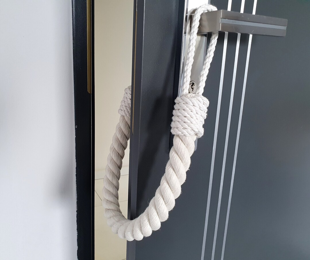 Door Stop White Cotton Rope Door Protection Rope Stopper Nautical Decor ...