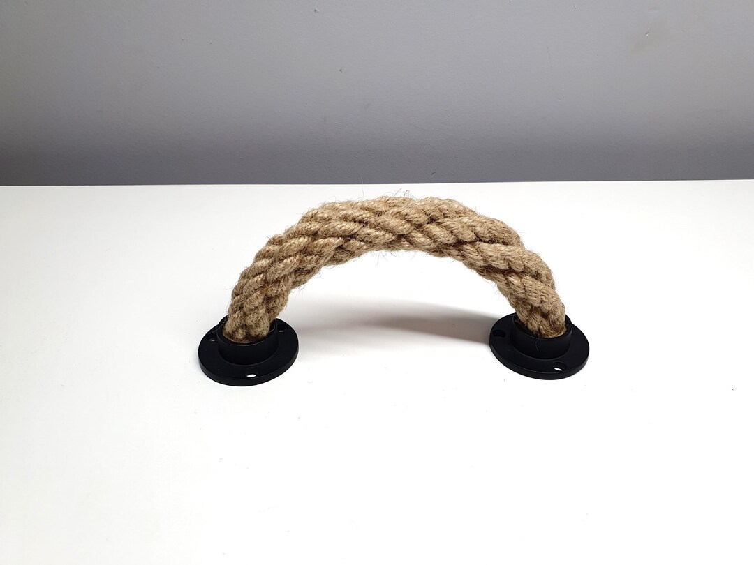 Rope Drawer Pull .. Handcrafted Natural Jute Rope Handle With Black ...