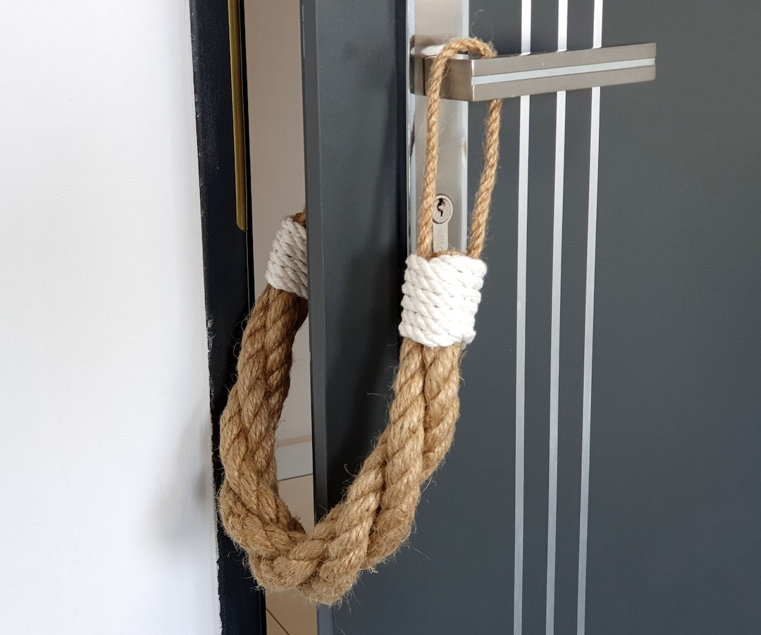 Door Stopper Door Stop Thick Rope Braided Chunky Jute Rope White Cotton ...