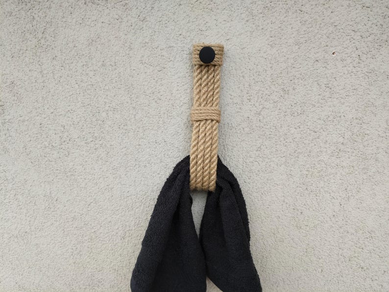 Handmade Jute Rope Towel Holder: Stylish Bathroom Accessory - Etsy