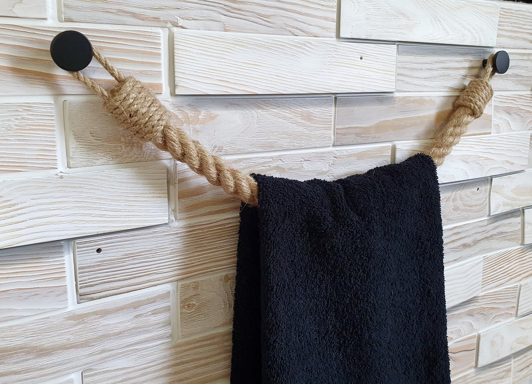 Towel Holder Storage of Towels Toilet Paper Holder Jute Rope Bathroom ...