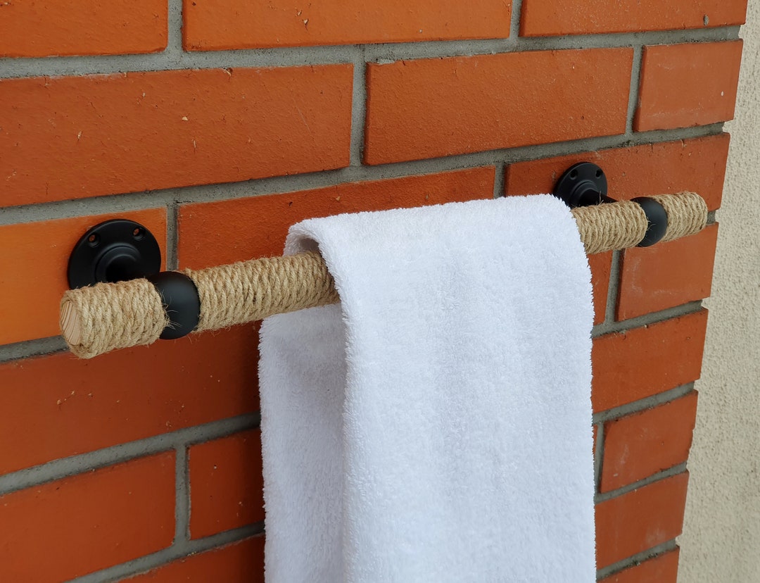 Jute Rope Towel Holder Straight Hard Towel Holder Towel Storage ...