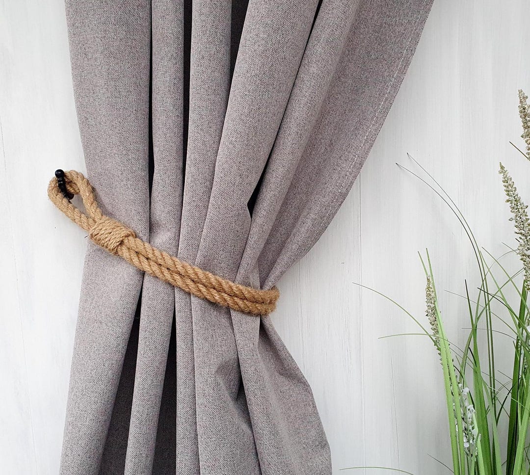 Handmade Jute Rope Curtain Tieback: Rustic Farmhouse Decor - Etsy