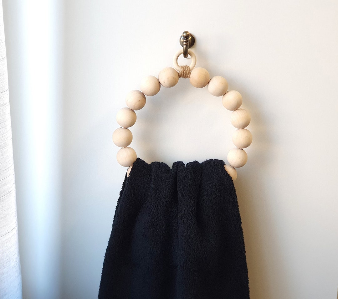 Wooden Circle Towel Holder Ring Towel Holder Bath Decor Nautical Towel ...