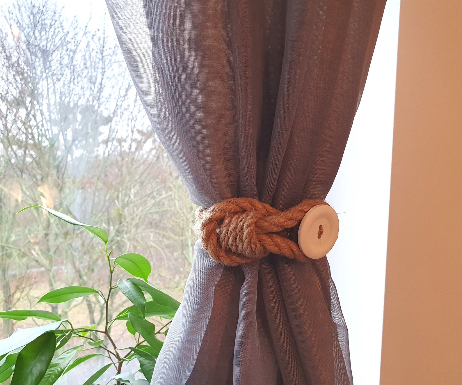 Curtain Tieback White Button Pink Button Black Button - Etsy