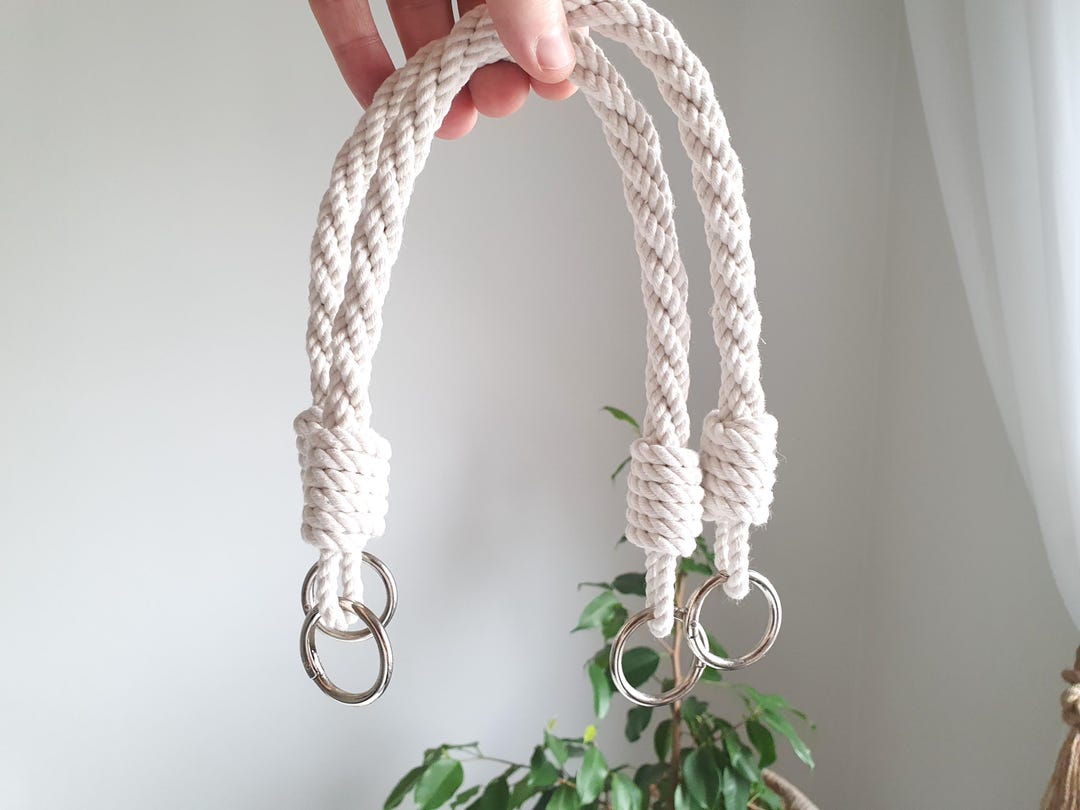 Handmade White Cotton Rope Bag Handles – DIY Purse Straps With ...