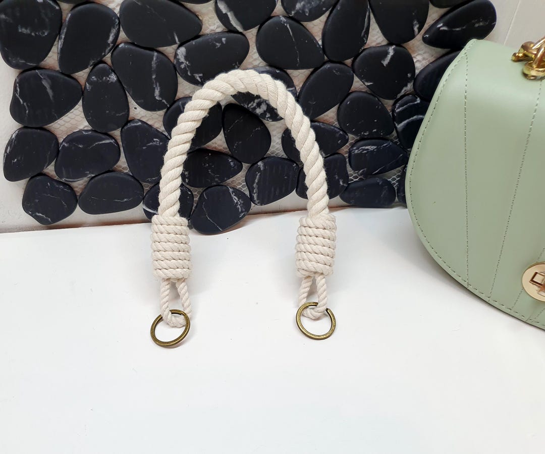 White Cotton Rope Bag Handle With Metal Rings – Minimalist & Durable ...