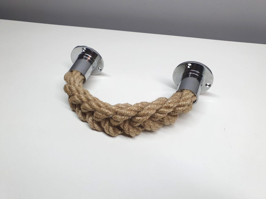Handwoven Jute Drawer Pull: Rustic Boho Chrome Cabinet Knob - Etsy