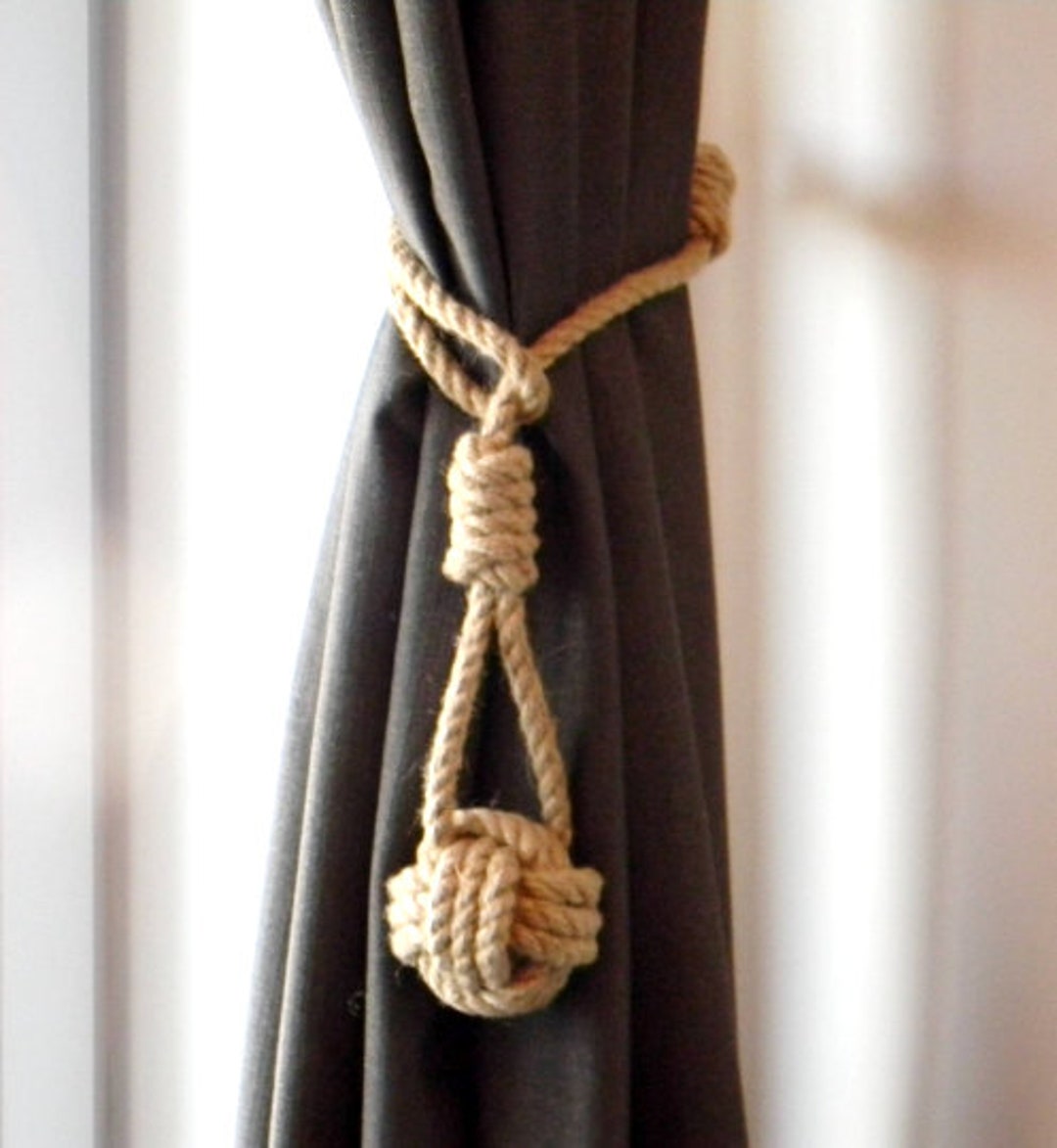 Curtain Tiebacks Shabby Chic Windows Jute Rope Curtain Tie Backs Monkey ...