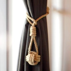 Curtain Tiebacks Shabby Chic Windows Jute Rope Curtain Tie Backs Monkey ...