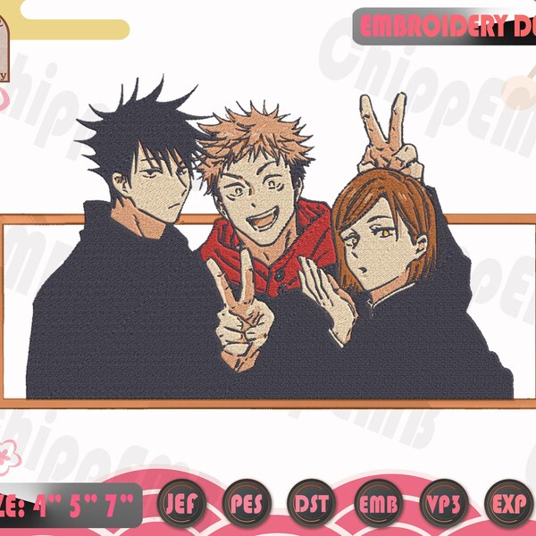 Jjk Embroidery File Pes - Etsy