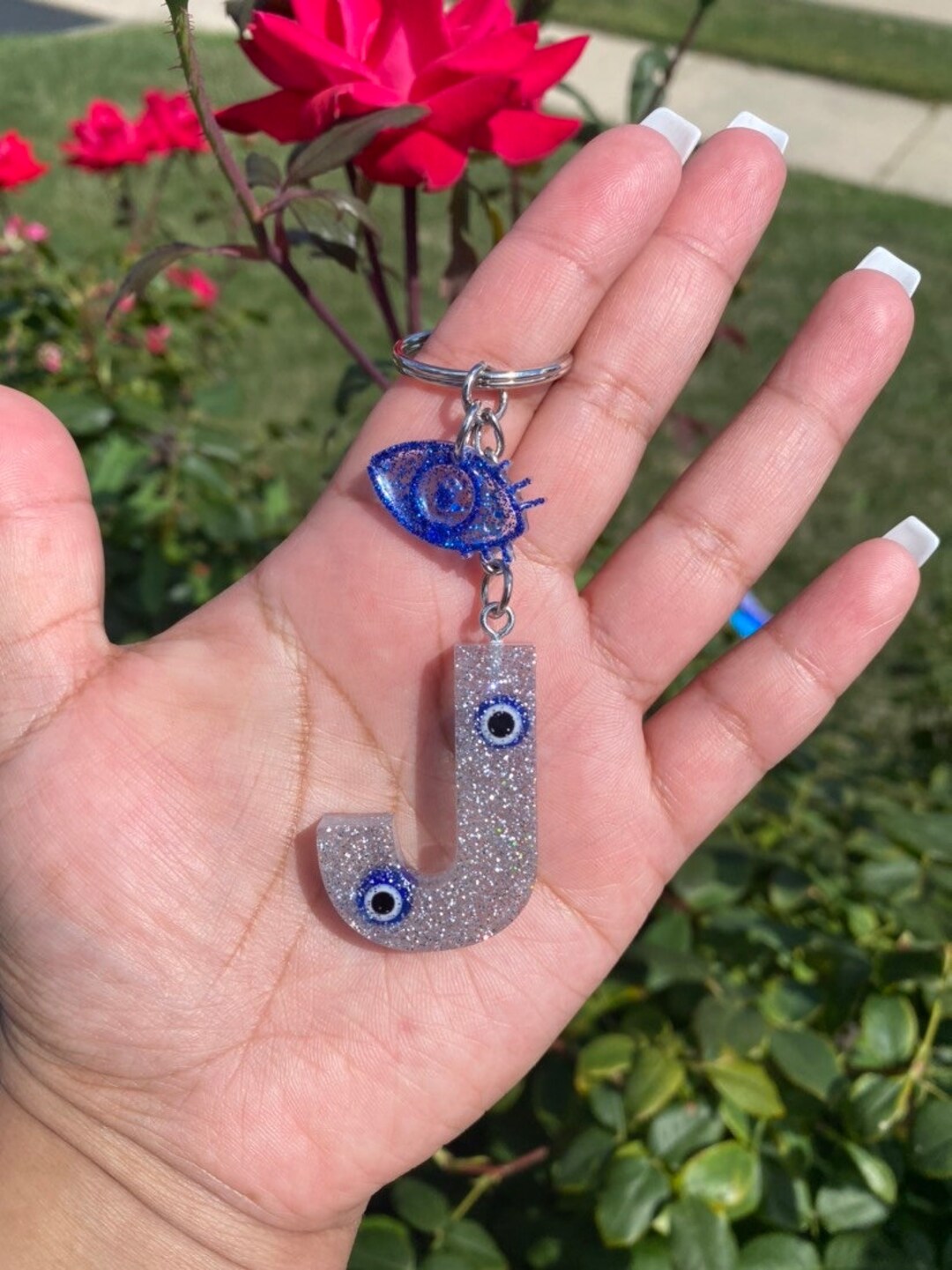 Ojo/evil Eye Letter Keychain - Etsy