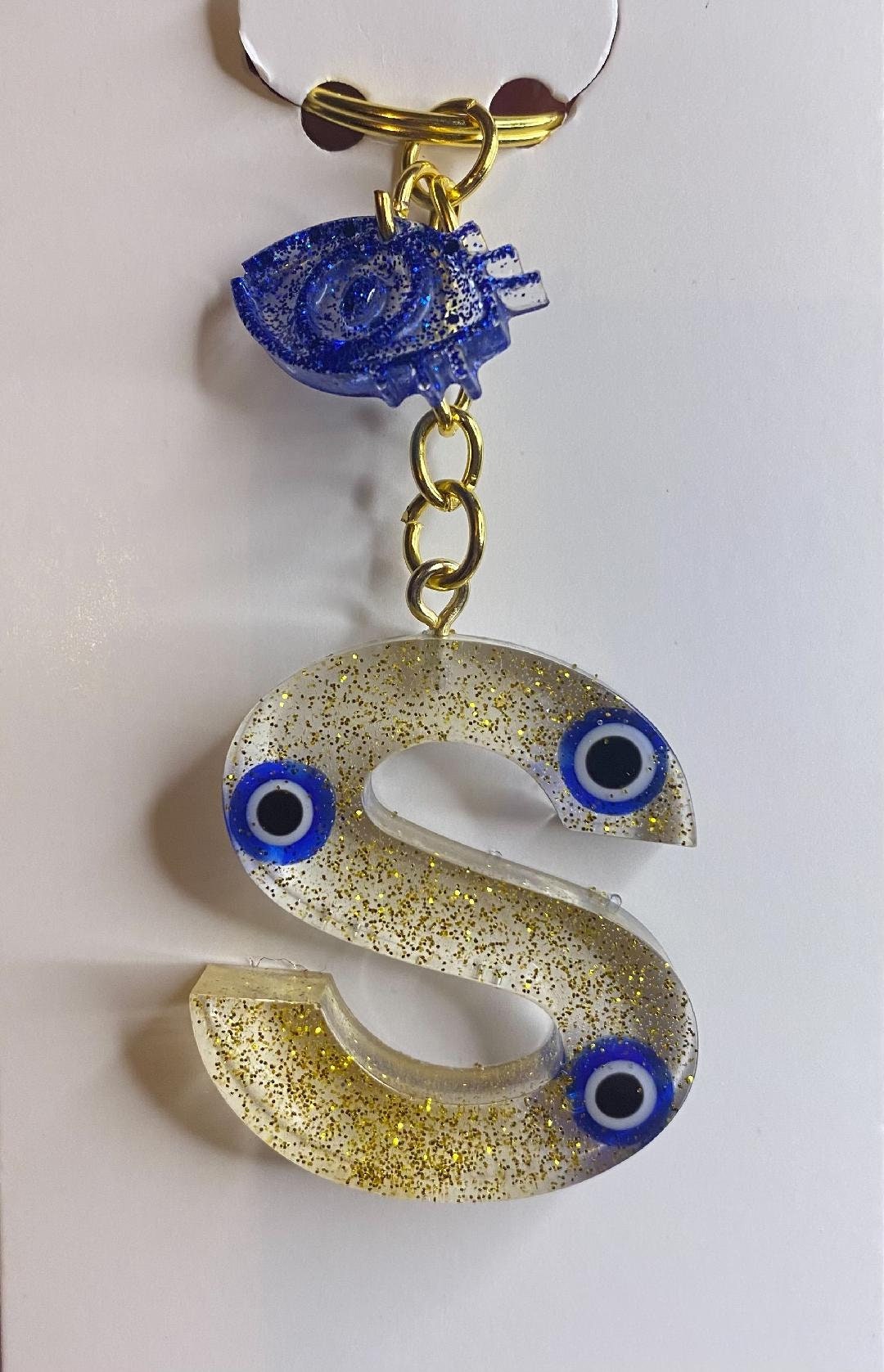 Ojo/evil Eye Letter Keychain - Etsy