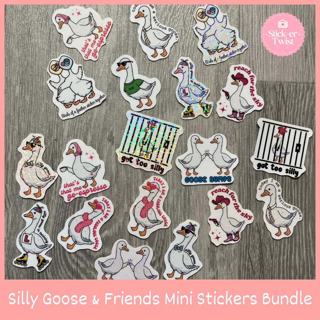 Silly Goose Sticker Bundle, Silly Goose and Friends, Water Bottle ...