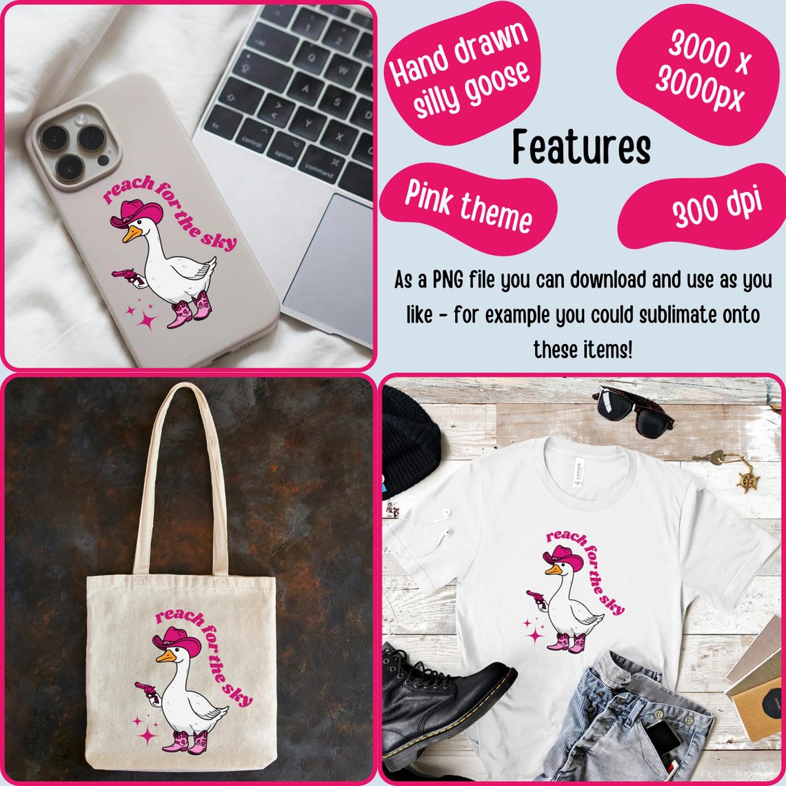 Silly Goose PNG, Goose Silly Image, Reach for the Sky, Goose Cowboy ...