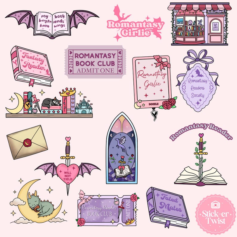 Romantasy Sticker Book Bundle: Ultimate Romantasy Bundle, Fantasy ...