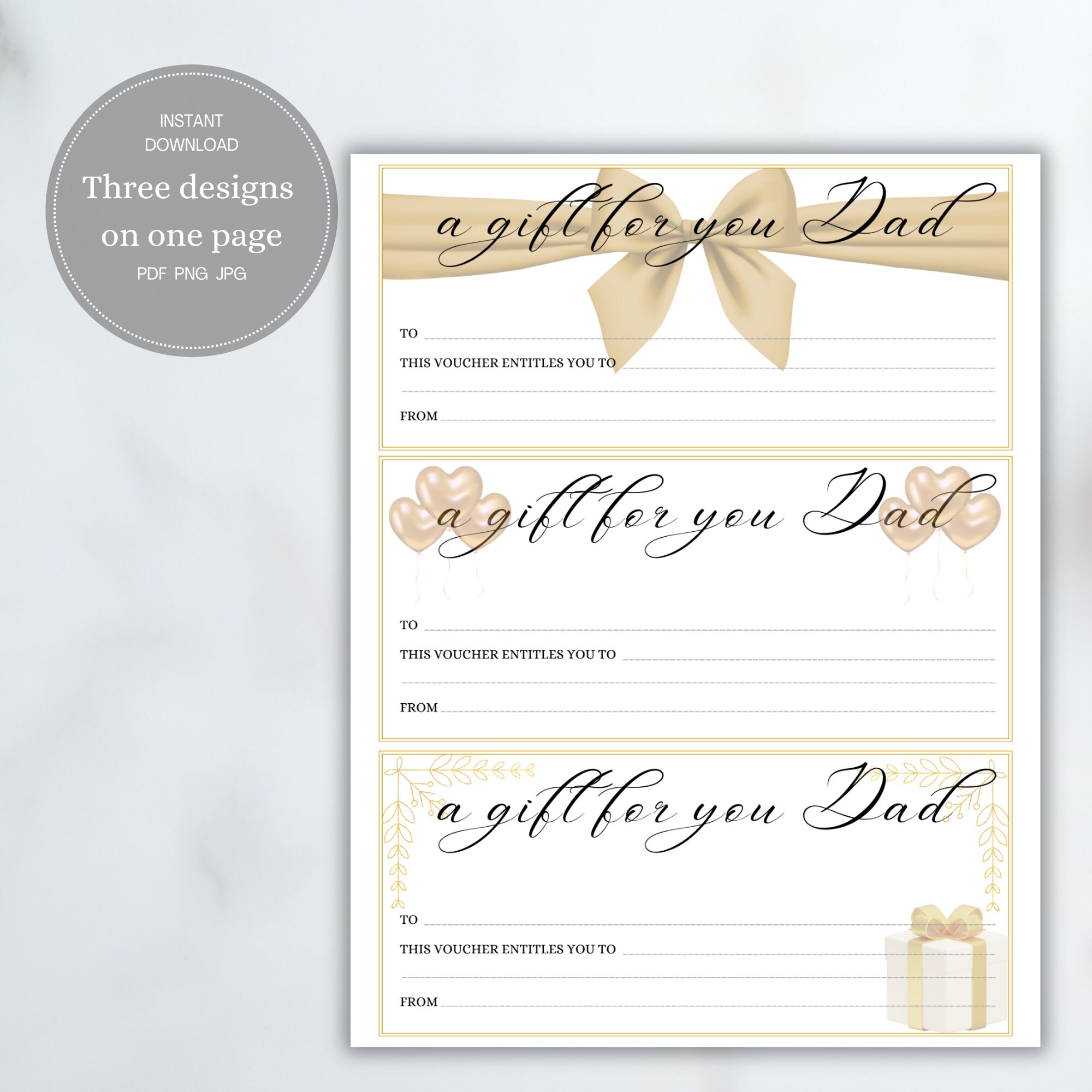 Custom Dad Gift Certificates, Fathers Day Gift for You Dad, Gift for ...