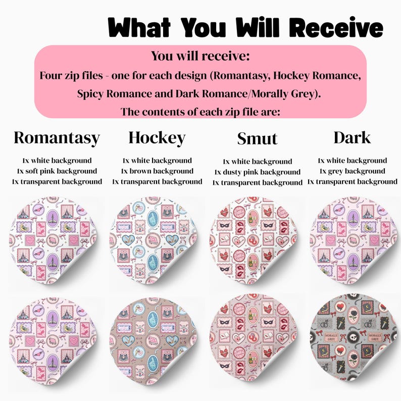 Booktrope Romance Seamless Pattern Bundle: Romantasy Hockey Romance ...