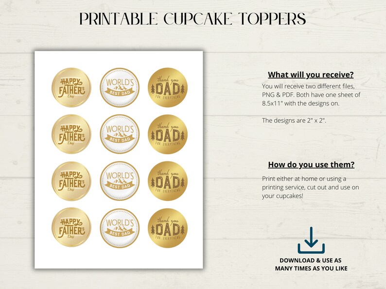 Fathers Day Cake Topper Instant Download, Digital Design Worlds Best ...