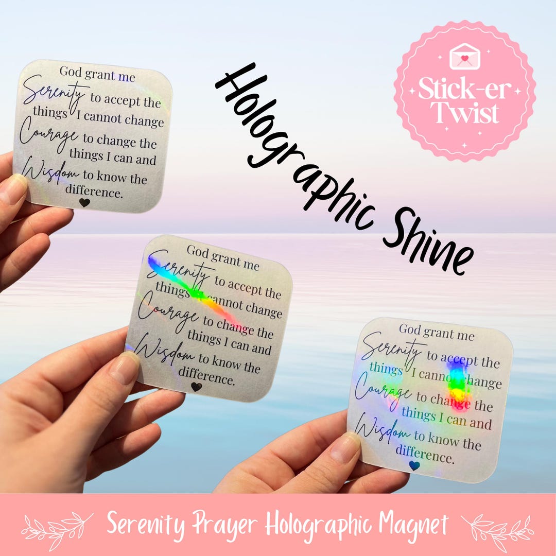 Serenity Prayer, Serenity Prayer Magnet, Holographic Serenity Prayer ...