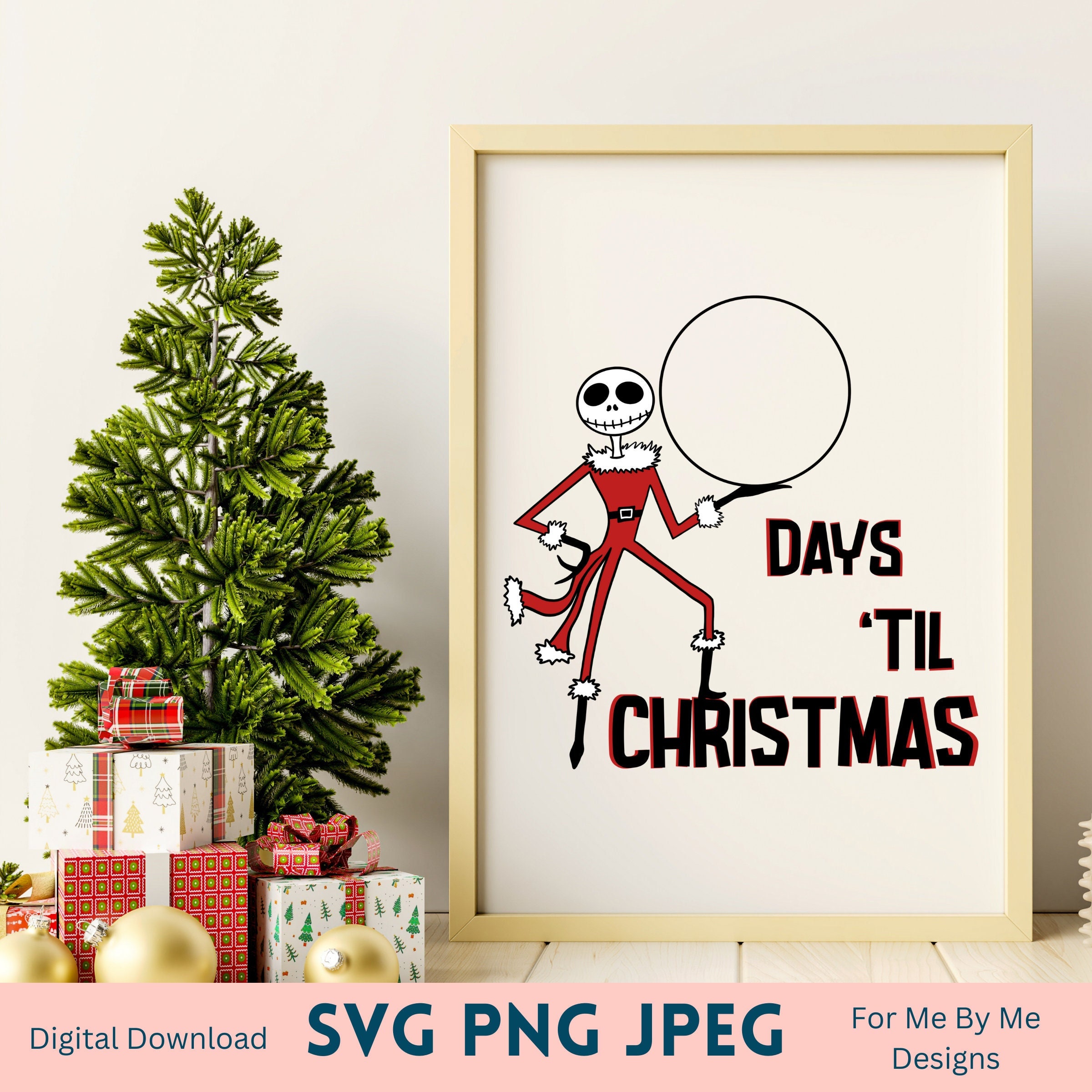 Jack Skeleton Christmas Countdown, Christmas Countdown SVG, Christmas ...