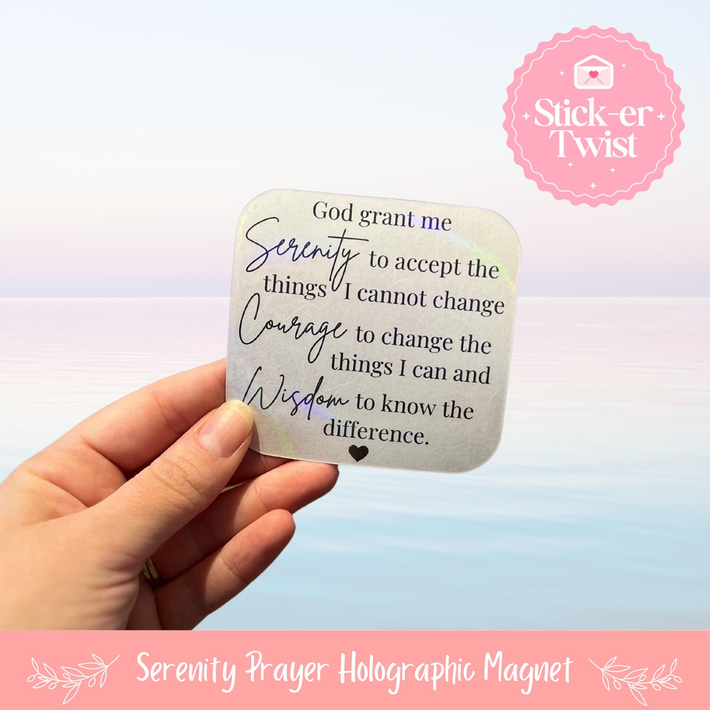 Serenity Prayer, Serenity Prayer Magnet, Holographic Serenity Prayer ...