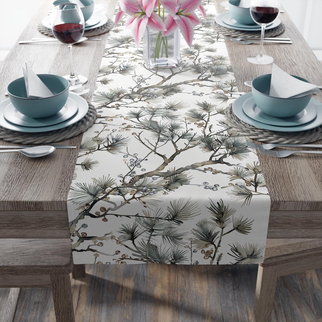 Evergreen Christmas Table Runner – Forest Green Holiday Decor - Etsy
