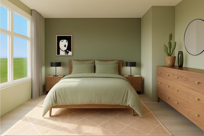 Sage Green Drench - Ready Made Room Design - Etsy