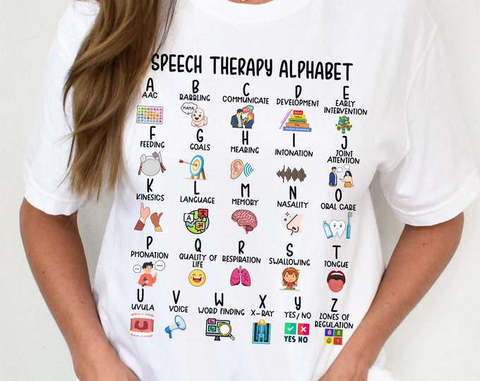 SLP Alphabet Shirt, Abc of Speech Therapy Alphabet, SLP SLPA Shirt ...