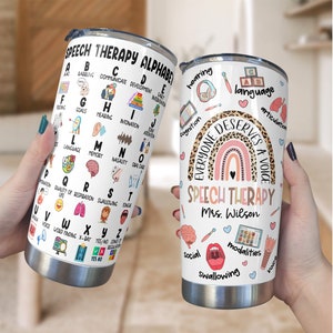 Personalized Speech Therapist Alphabet Tumbler, SLP Tumbler, SLP Cup ...
