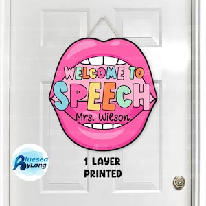 Speech Therapy Door Sign Slp Room Decor Speech Room Wooden Sign CCC SLP ...