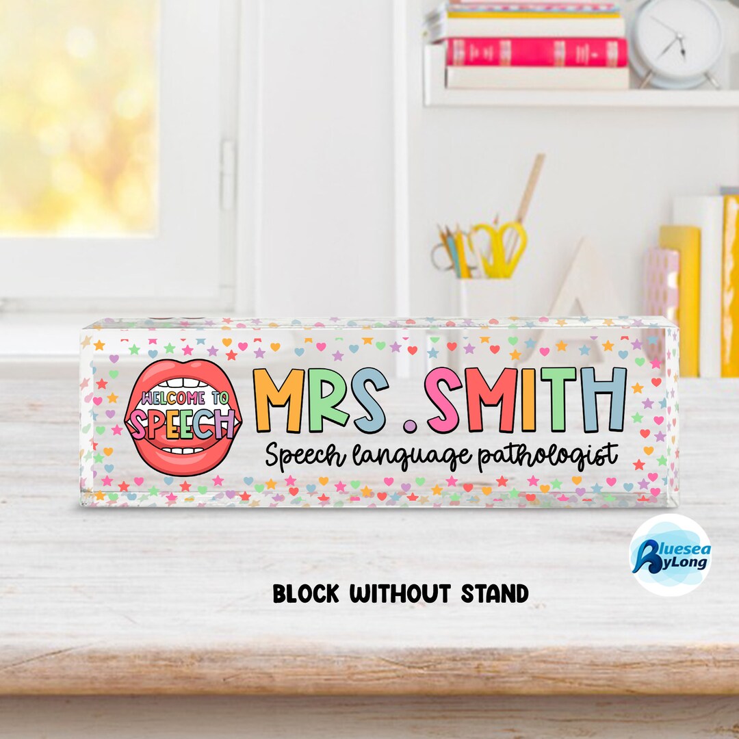 Speech Therapy Desk Name Plate Ccc SLP Name Sign Speech Pathologist ...