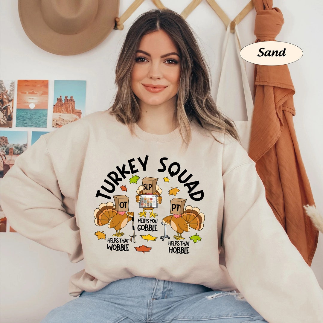 SLP OT PT Turkey Thanksgiving Shirt, Thankful Slp Ot Pt Shirt, Slp Ot ...