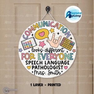 Speech Therapy Gift Door Sign Speech Room Decoration CCC SLP Teacher ...