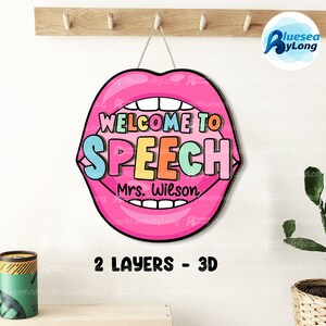 Speech Therapy Door Sign Slp Room Decor Speech Room Wooden Sign CCC SLP ...
