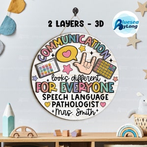 Speech Therapy Gift Door Sign Speech Room Decoration CCC SLP Teacher ...
