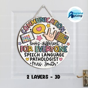 Speech Therapy Gift Door Sign Speech Room Decoration CCC SLP Teacher ...