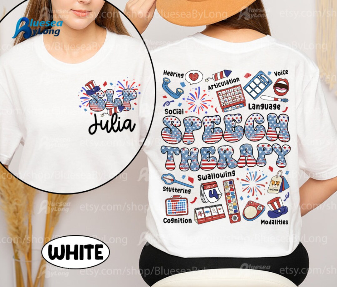 Slp Fourth July Shirt Speech Therapy Shirt 4th of July Speech Therapist ...