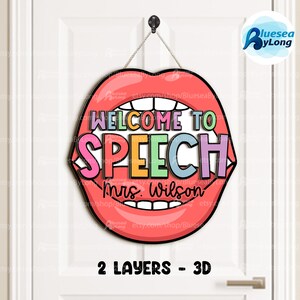 Slp Door Sign Speech Therapy Room Sign Speech Therapist Wooden Sign ...