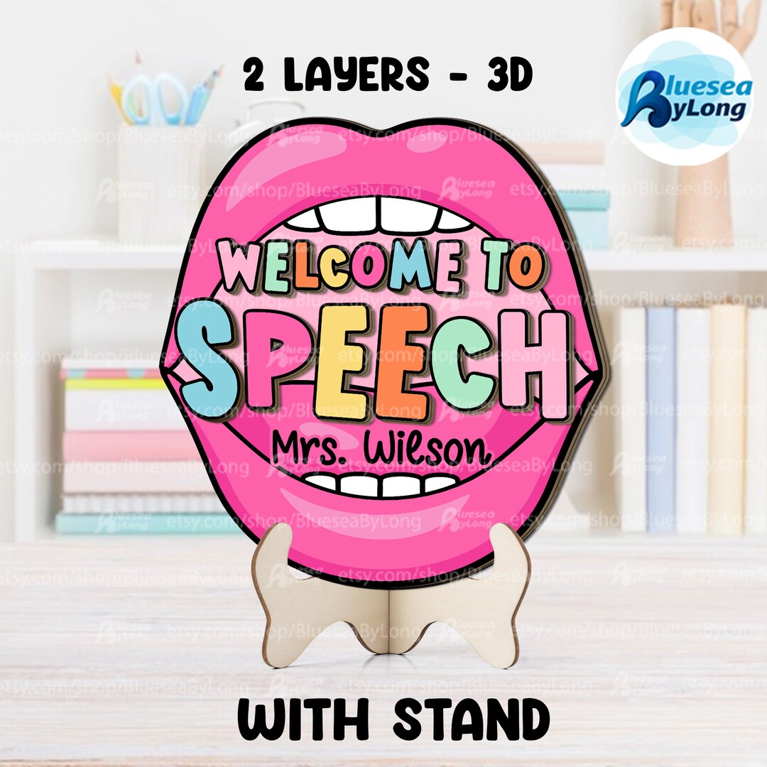 Speech Therapist Name Sign Slp Door Sign Speech Room Decor Wooden Sign ...