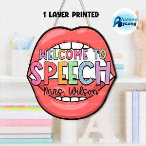 Slp Door Sign Speech Therapy Room Sign Speech Therapist Wooden Sign ...