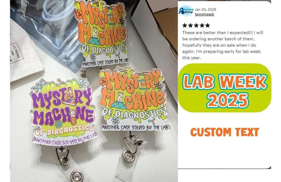 Lab Week Badge Reel Lab Week 2025 Id Holder Lab Tech Gift Lab Scientist ...